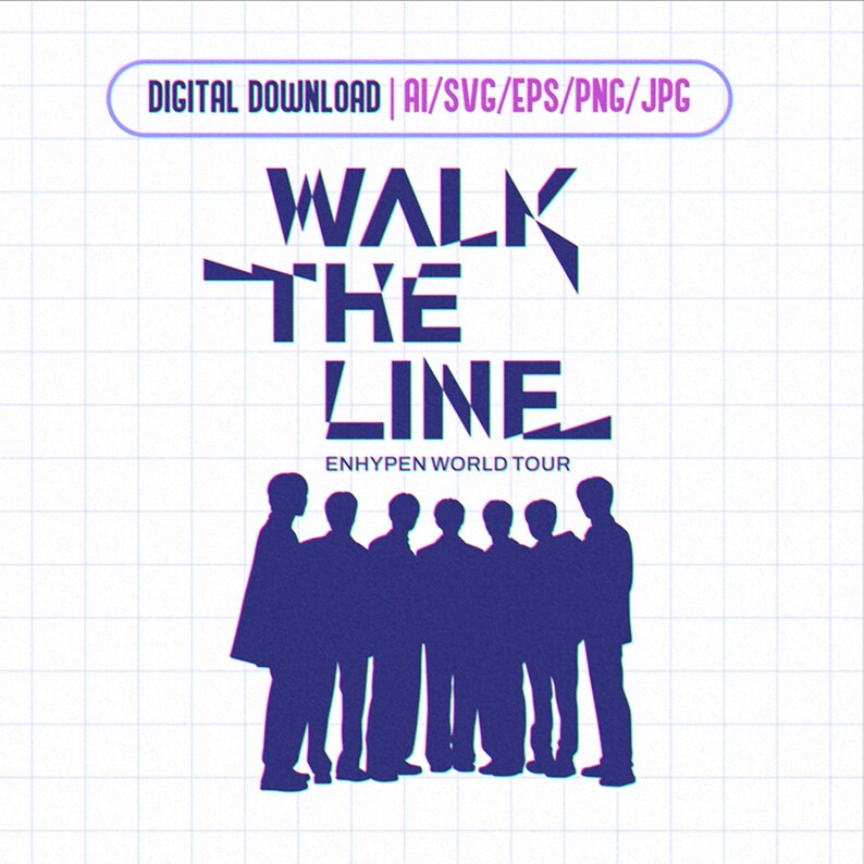 Enhypen Walk the Line World Tour Ai, Eps, Png, Jpg, Svg Printable Decal ...