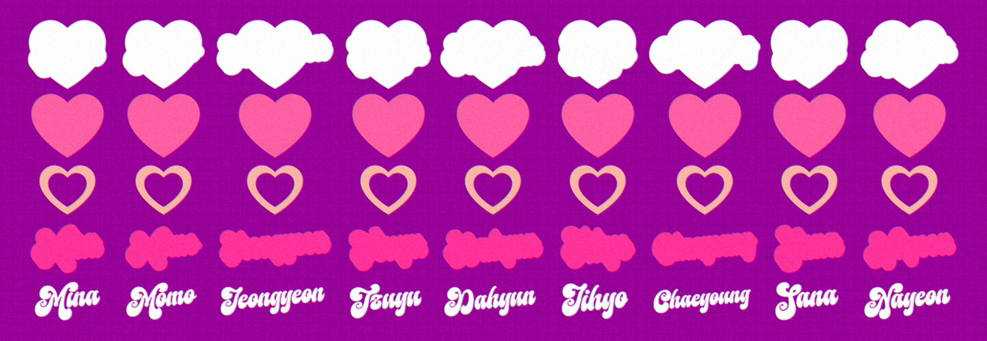 Twice Retro Style Names Ai, Eps, Png, Jpg, Svg Printable Decal Vector ...