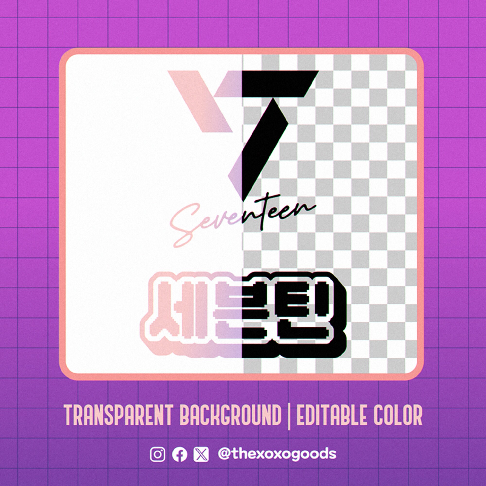 Seventeen Names Korean Hangul Ai, Eps, Png, Jpg, Svg Printable Decal ...
