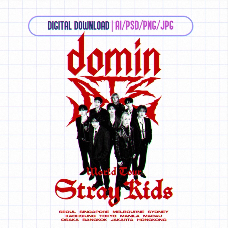 Stray Kids SKZ Dominate World Tour Ai, Psd, Png, Jpg Printable Vector ...