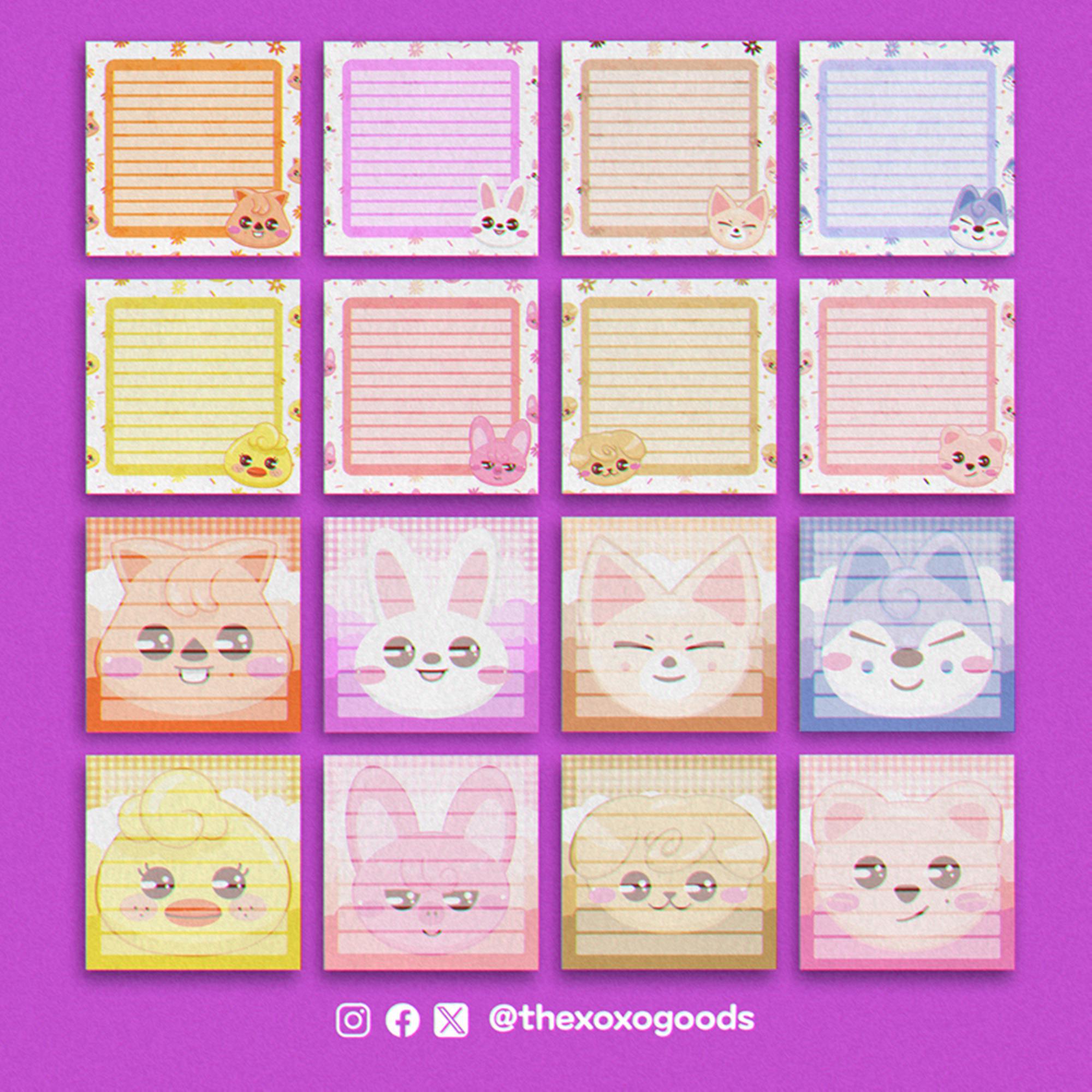 Stray Kids Skzoo Memo Pad Notepad Stationary Customizable Designs for ...