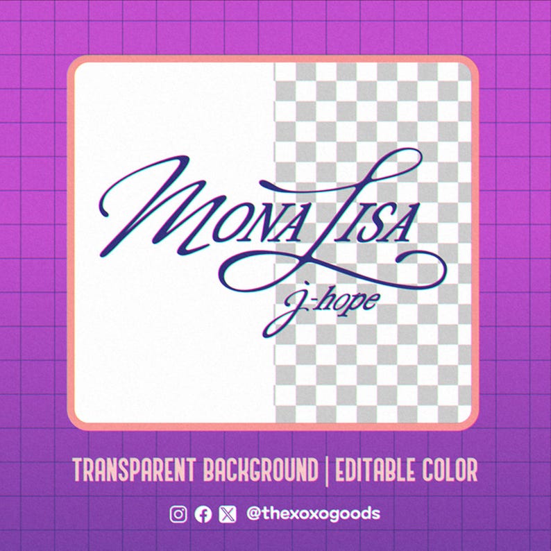 Jhope Mona Lisa Ai, Eps, Png, Jpg, Svg Printable Decal Vector Files for ...