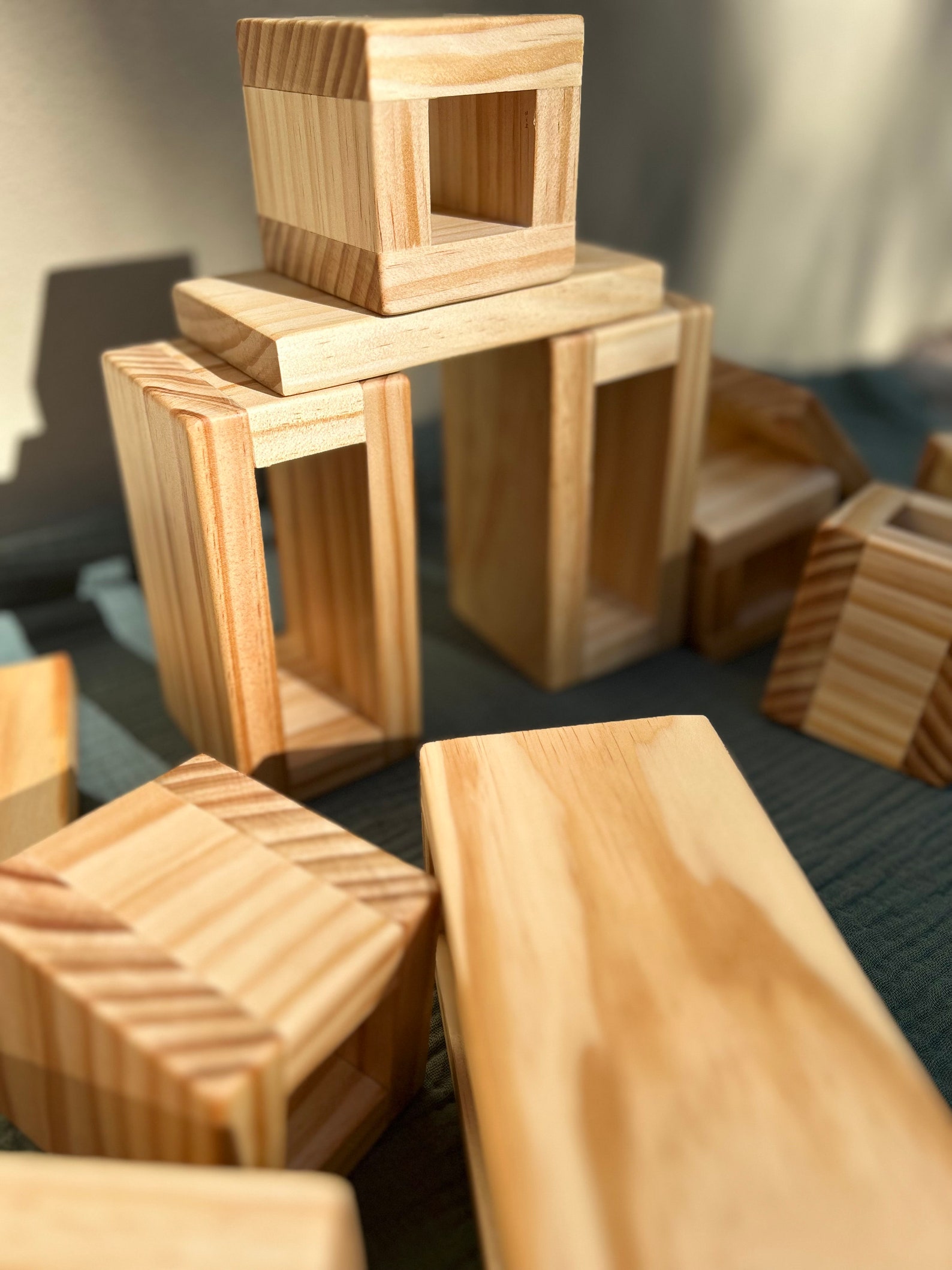 Medium Building Blocks Natural, Safe, Sustainable Wooden Toys for Children, Play, Learning ...