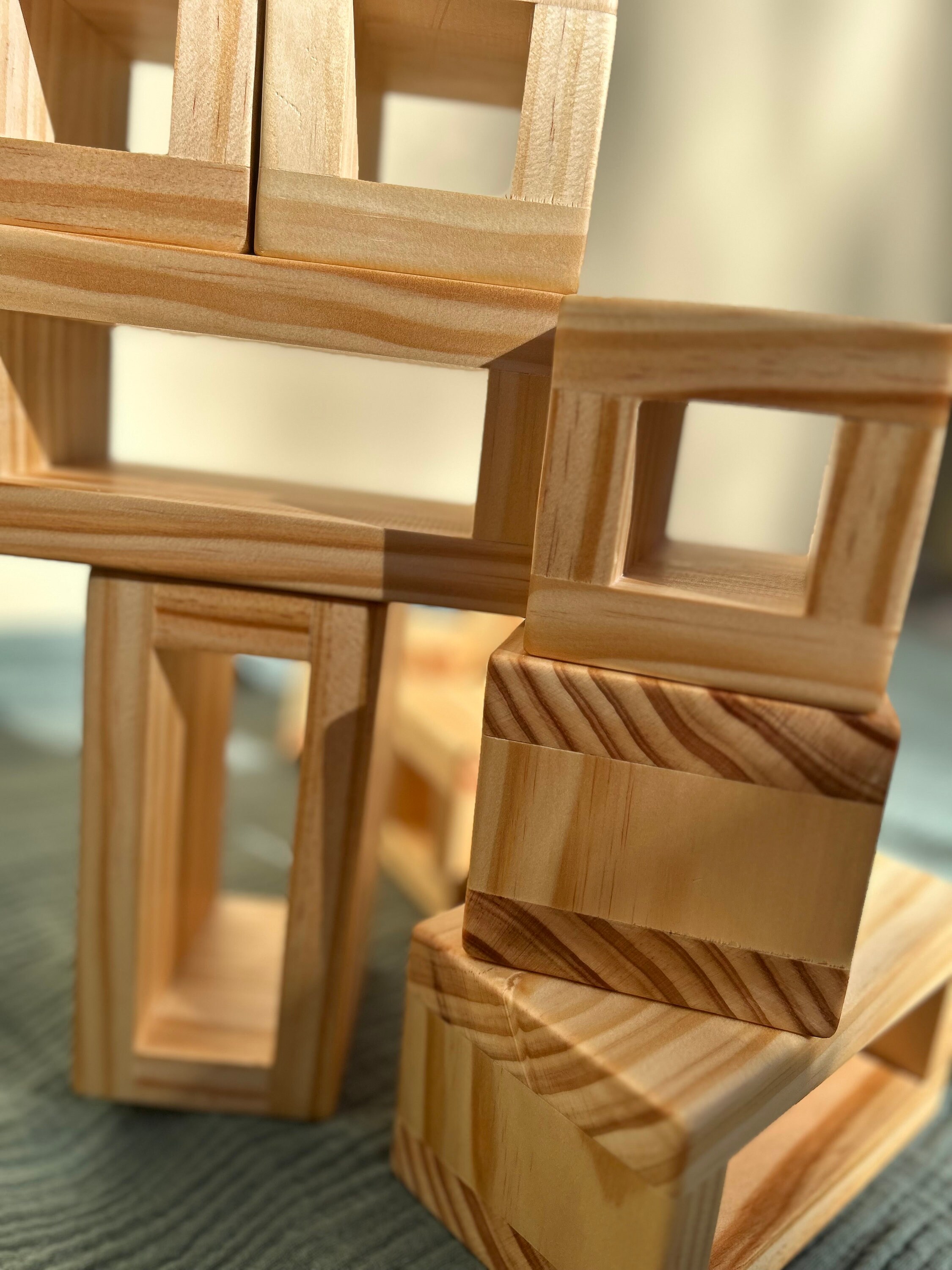 Medium Building Blocks Natural, Safe, Sustainable Wooden Toys for Children, Play, Learning ...