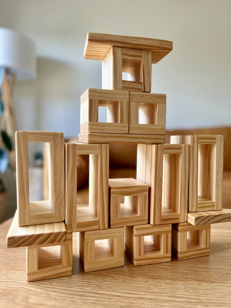 Medium Building Blocks Natural, Safe, Sustainable Wooden Toys for Children, Play, Learning ...