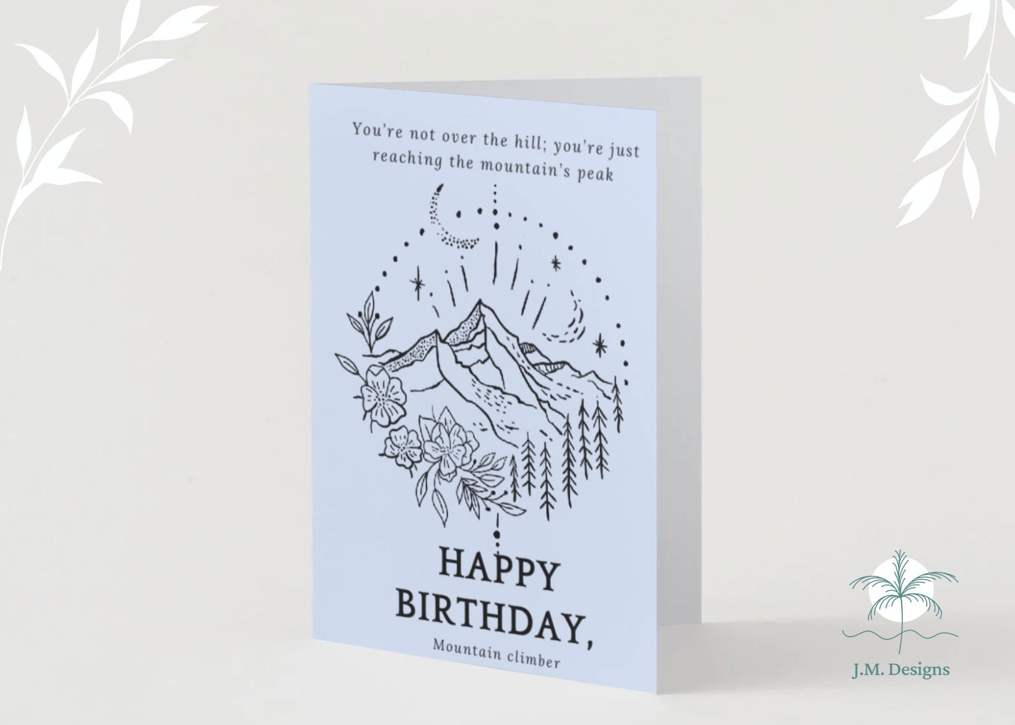 Printable Birthday Card, Mountain Birthday Card, Mountain Climber ...