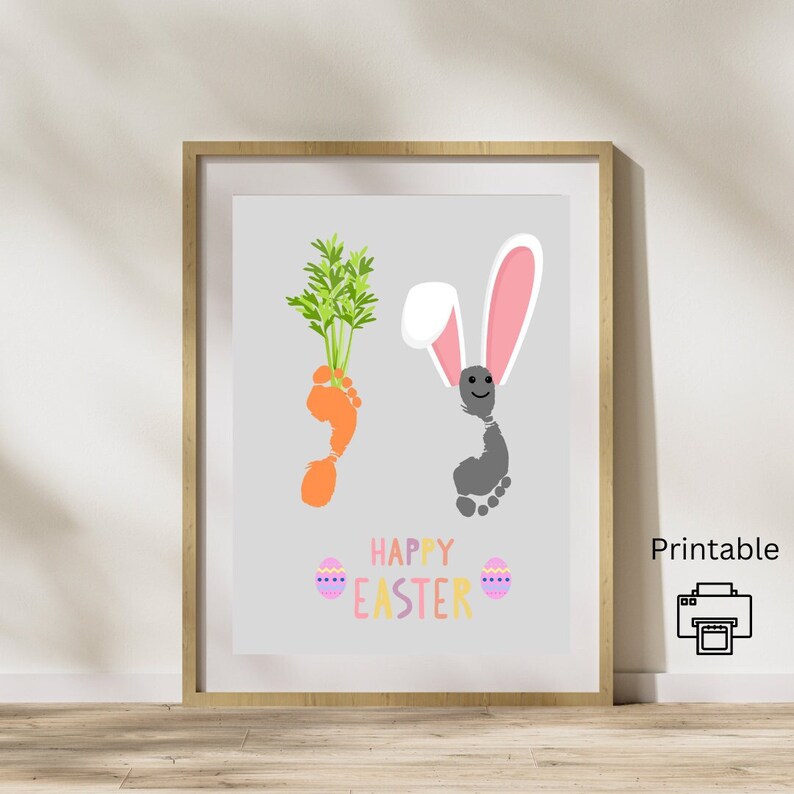 PRINTABLE Easter Footprint, Art for Kids, Keepsake Art, Toddler ...