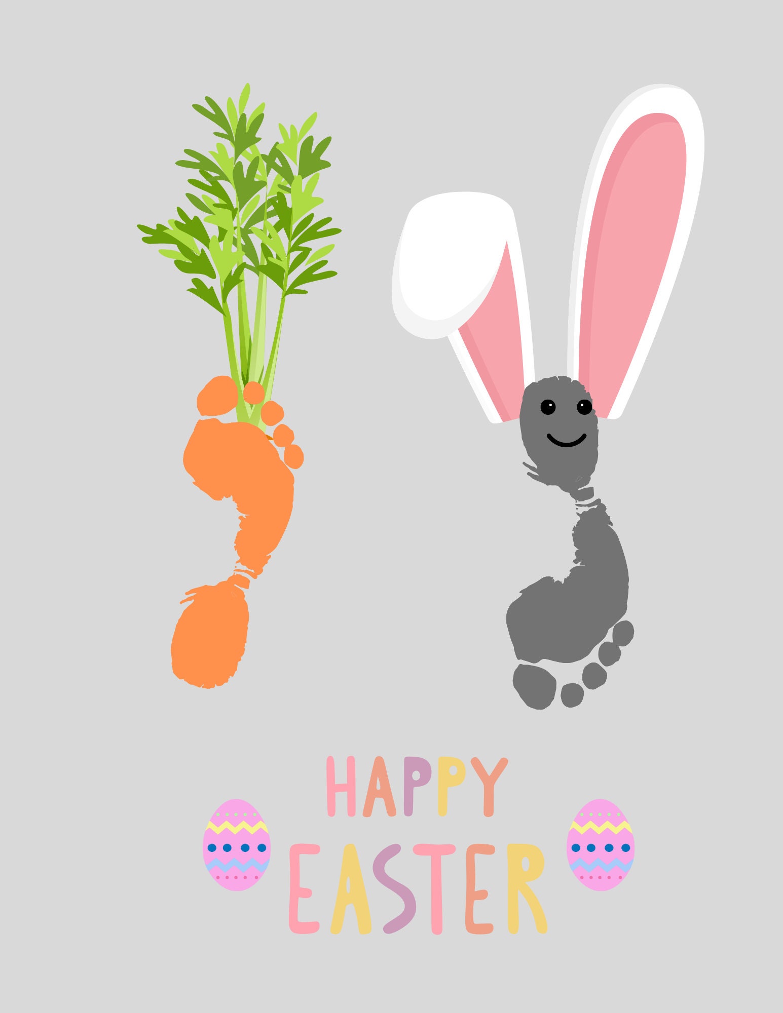 PRINTABLE Easter Footprint, Art for Kids, Keepsake Art, Toddler ...