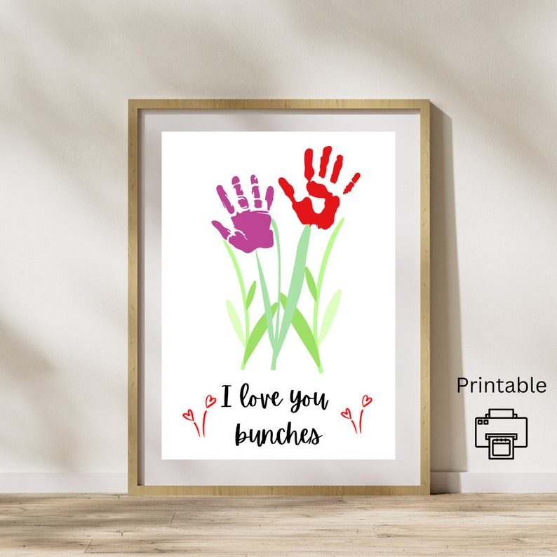 PRINTABLE Valentines Day Handprint Art Craft for Kids, Mother's Day ...