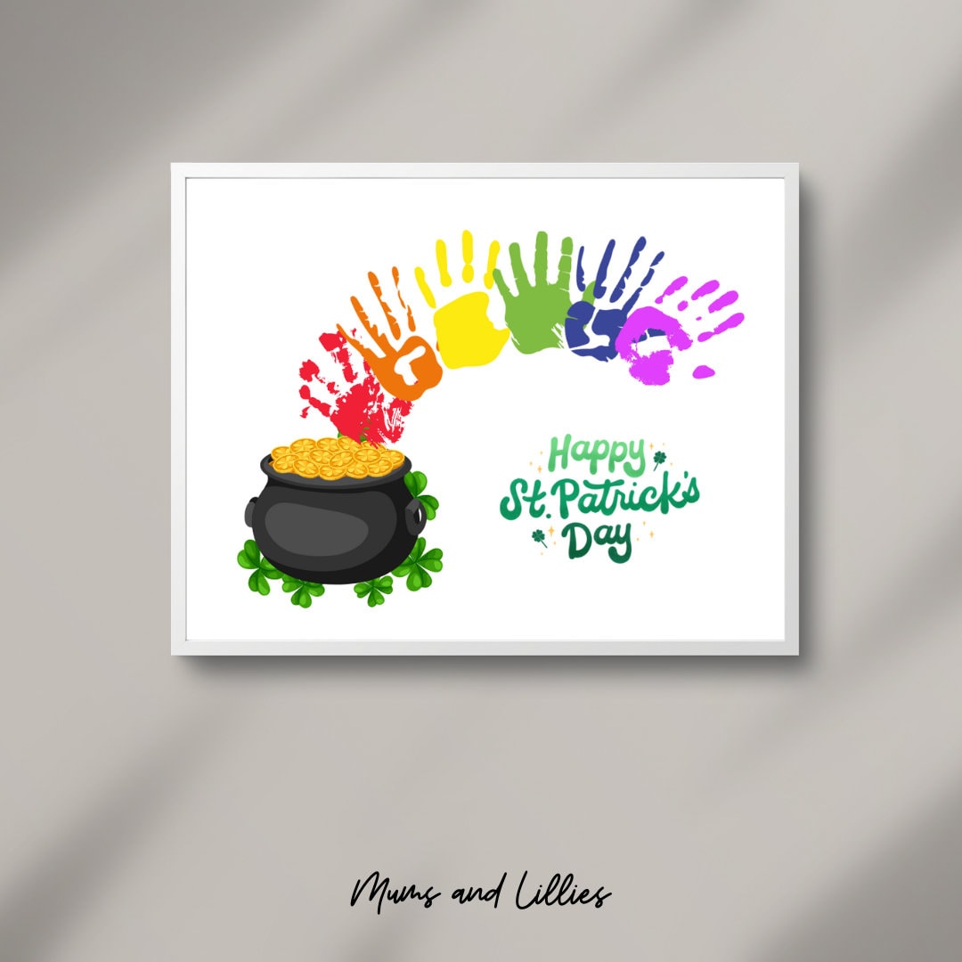 St. Patrick's Day Handprint Art, Kids Keepsake Craft (printable) - Etsy