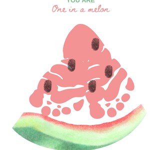 PRINTABLE Baby Footprint Keepsake, One in a Melon, Baby Artwork ...