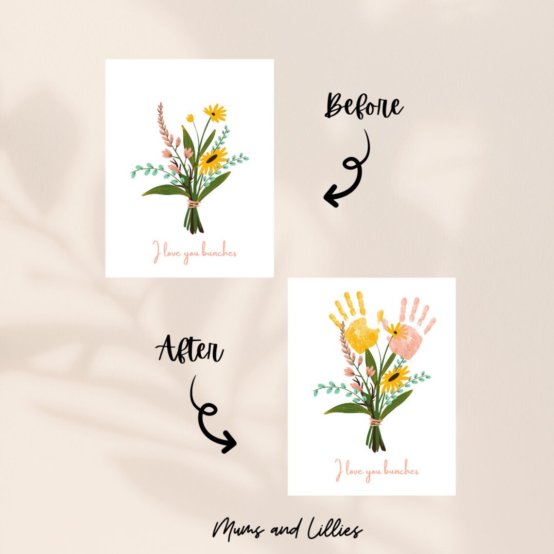 PRINTABLE Handprint Keepsake Art, Mother's Day, Valentine's Day ...
