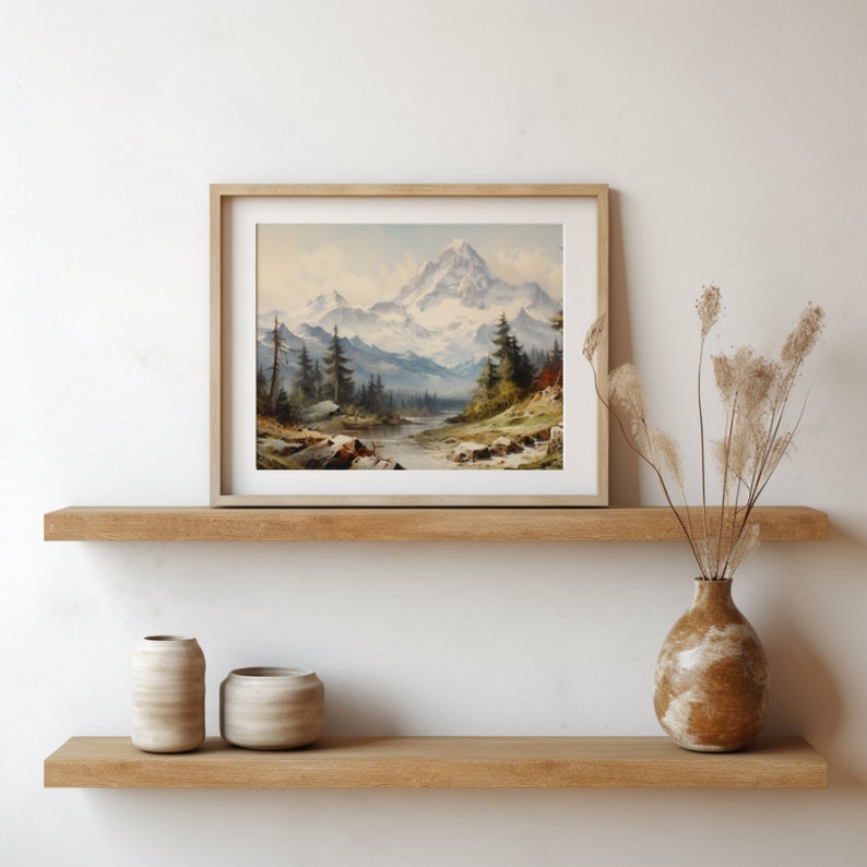 Dreary Snow Capped Mountains | Frame TV Art | Screensaver - Etsy