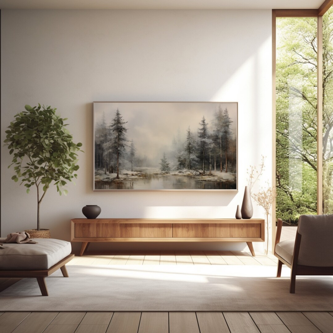 Dreary Trees in Winter | Frame TV Art | Screensaver - Etsy
