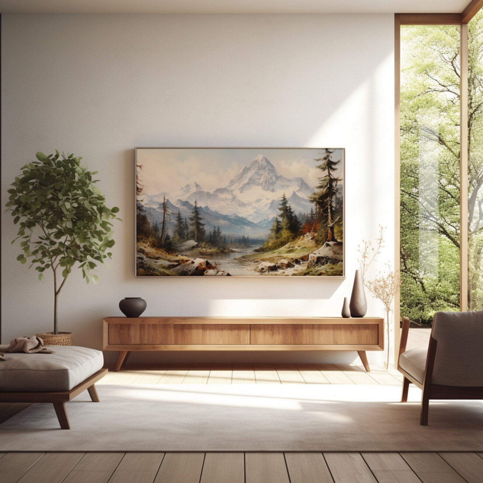 Dreary Snow Capped Mountains | Frame TV Art | Screensaver - Etsy