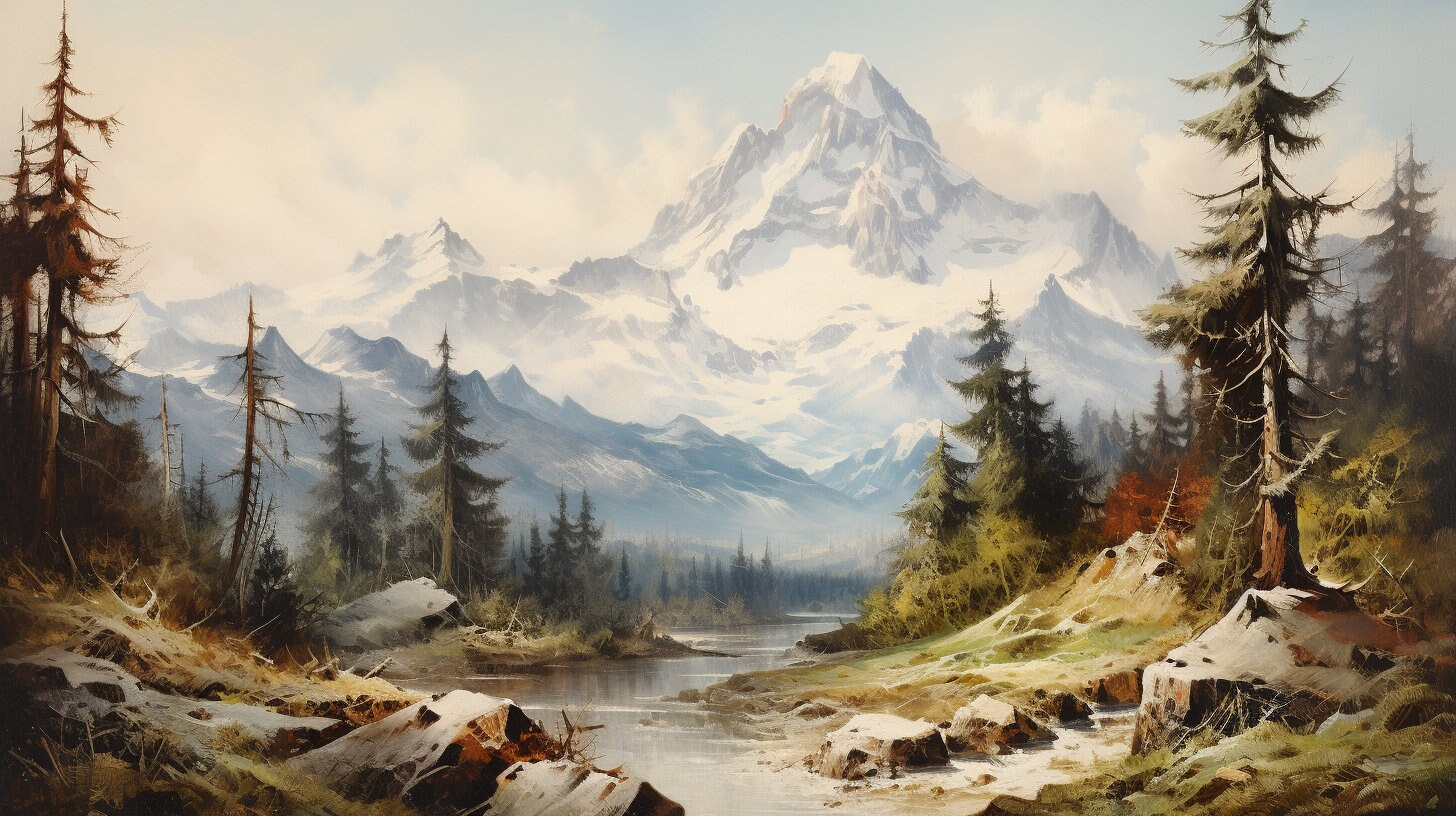 Dreary Snow Capped Mountains | Frame TV Art | Screensaver - Etsy