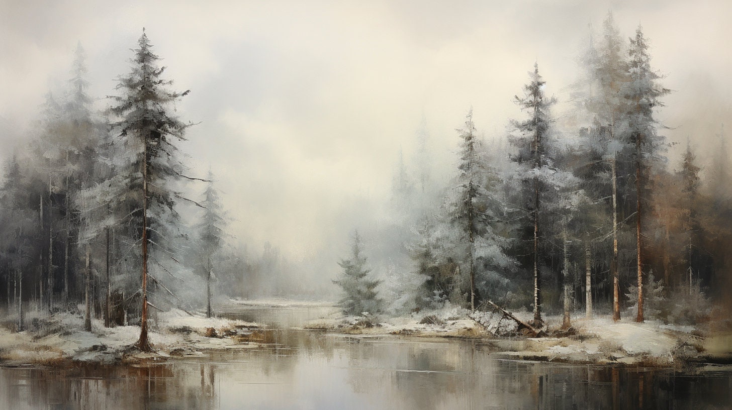 Dreary Trees in Winter | Frame TV Art | Screensaver - Etsy