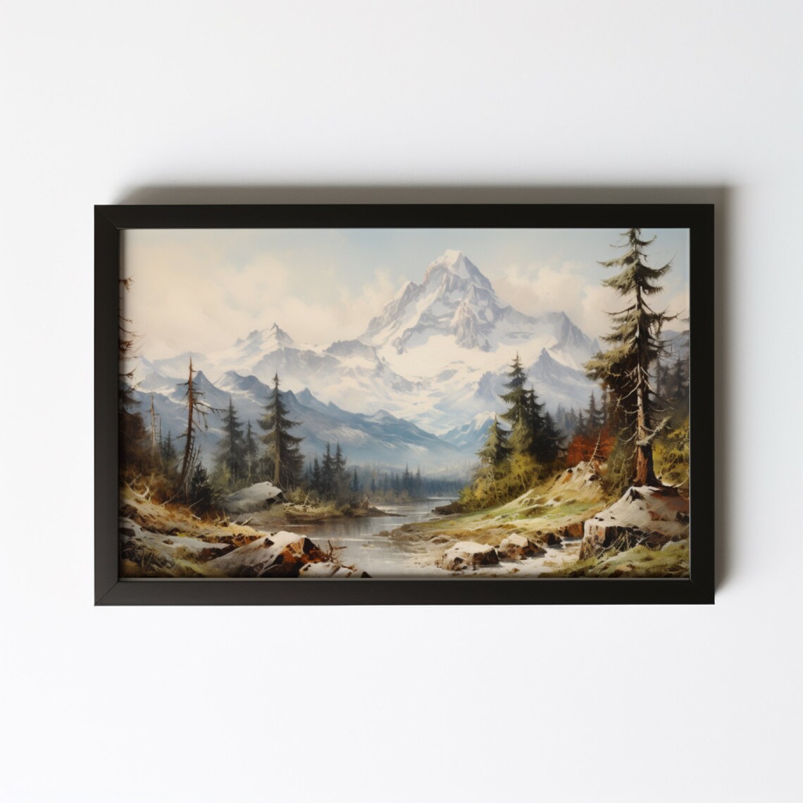Dreary Snow Capped Mountains | Frame TV Art | Screensaver - Etsy