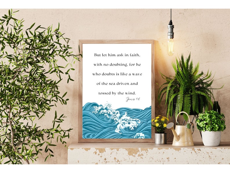 Christian Wall Art Bible Verse James 1:6 but Let Him Ask in Faith ...