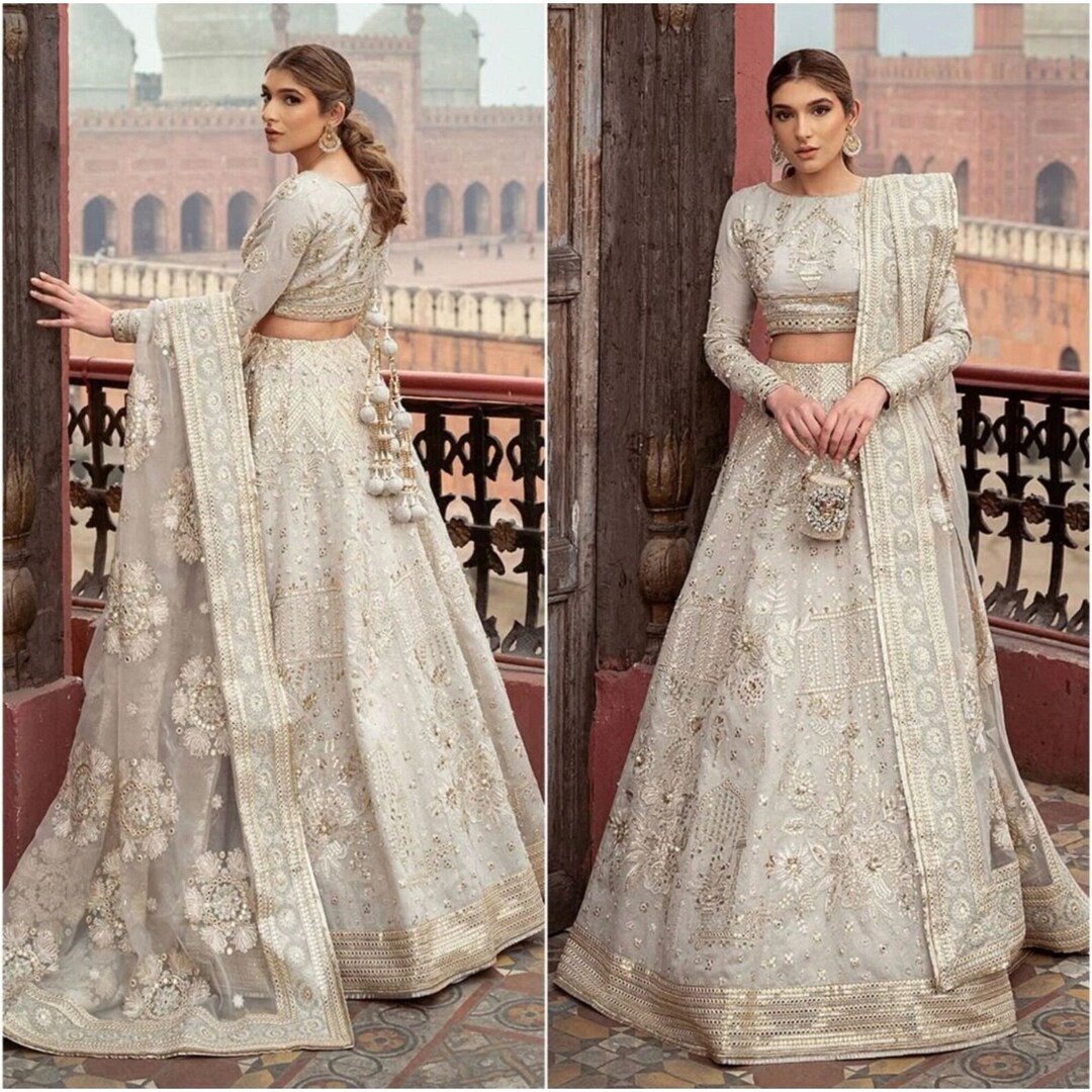 Pakistani Indian Barat Walima Wedding Dresses Embroidery Lehnga Choli ...