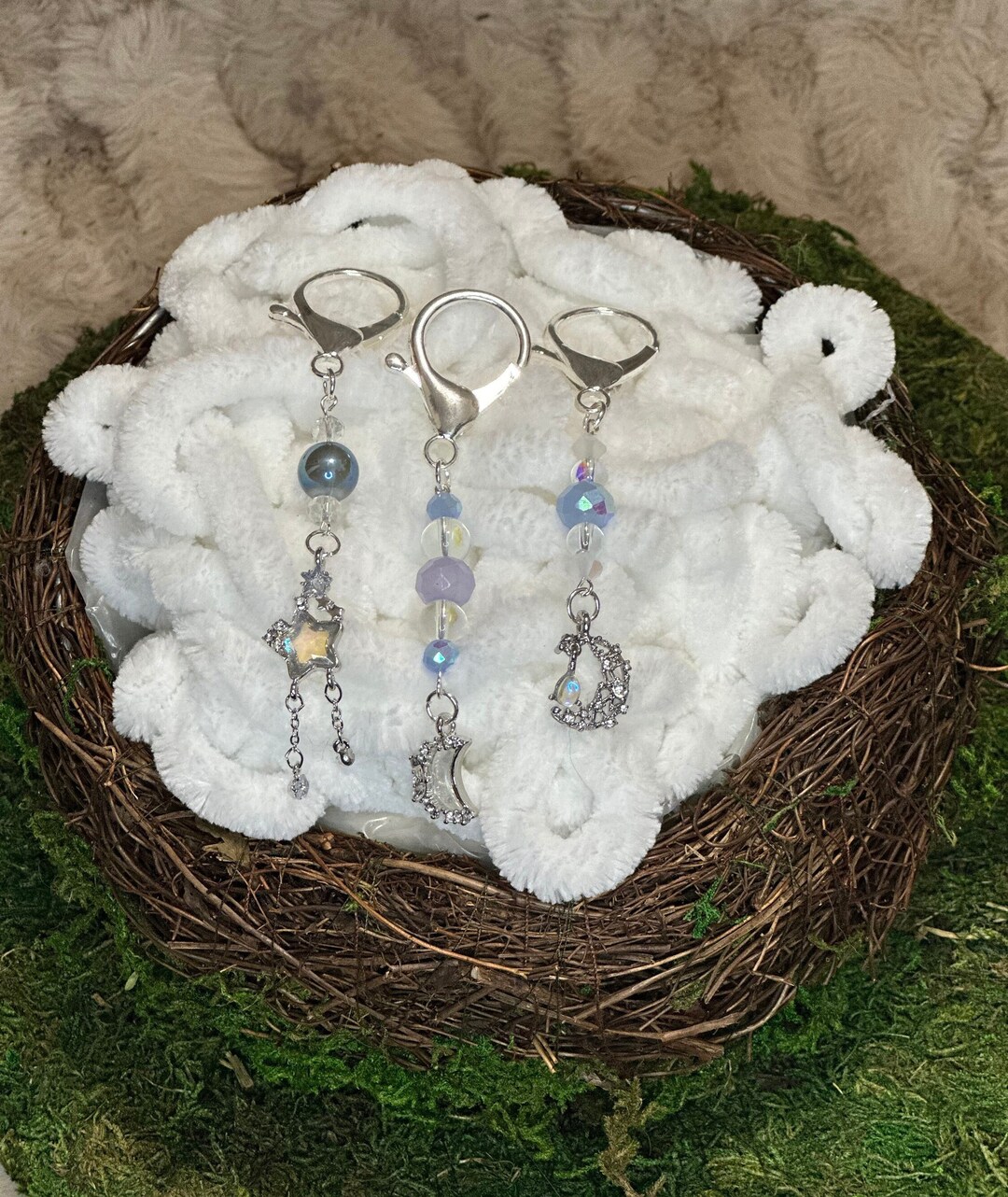 Stars and Moons Stitch Marker Keychains: Crochet or Knitting Tool and ...
