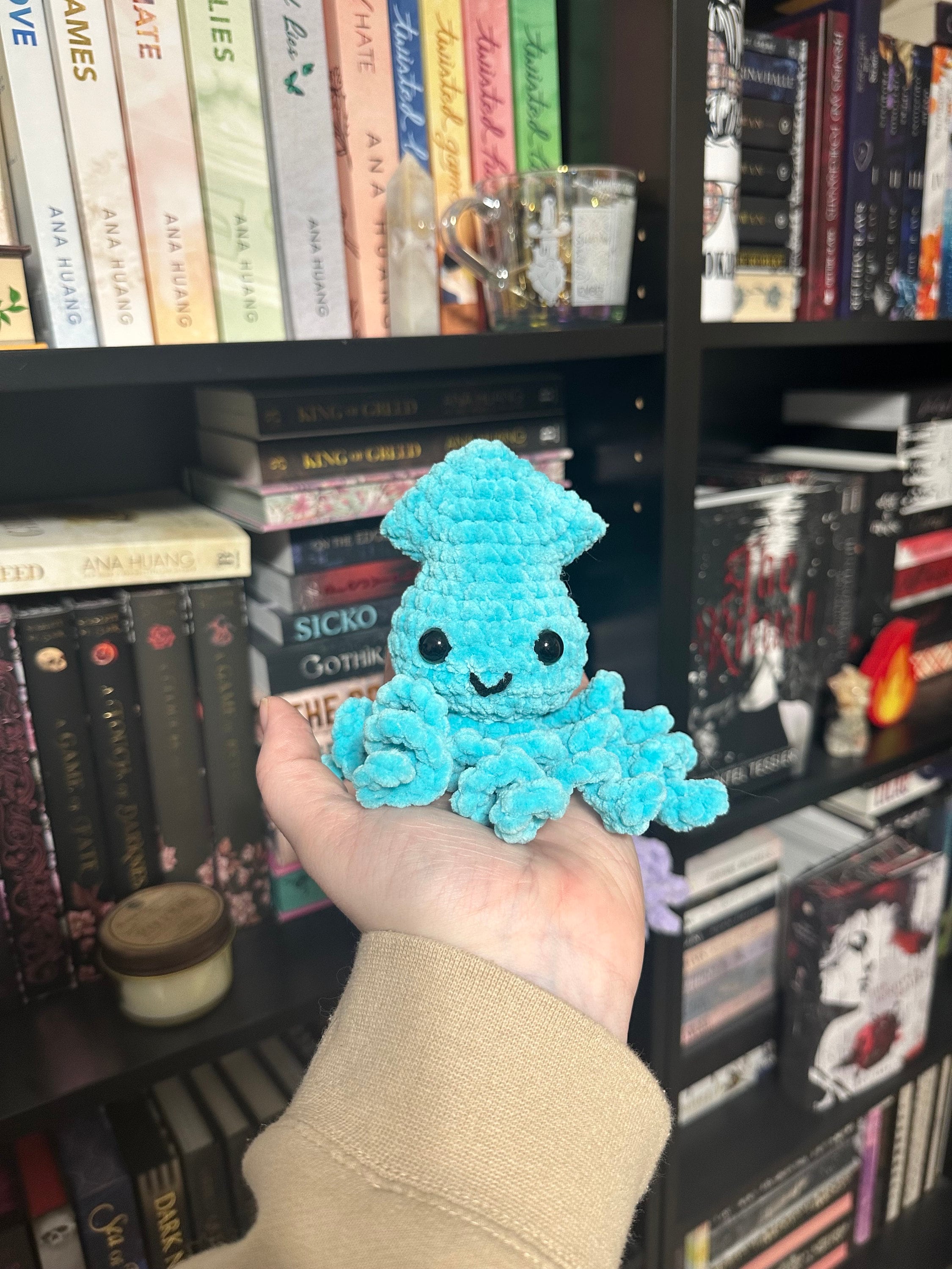 Crochet Baby Squid Plushie: Multiple Color Options, Stuffed Toy, Spots ...