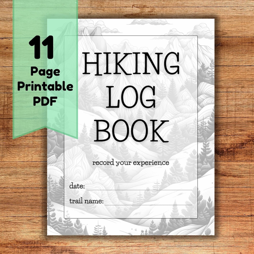 Hiking Log Book PDF Digital Download, Printable 11 Page Adventure ...