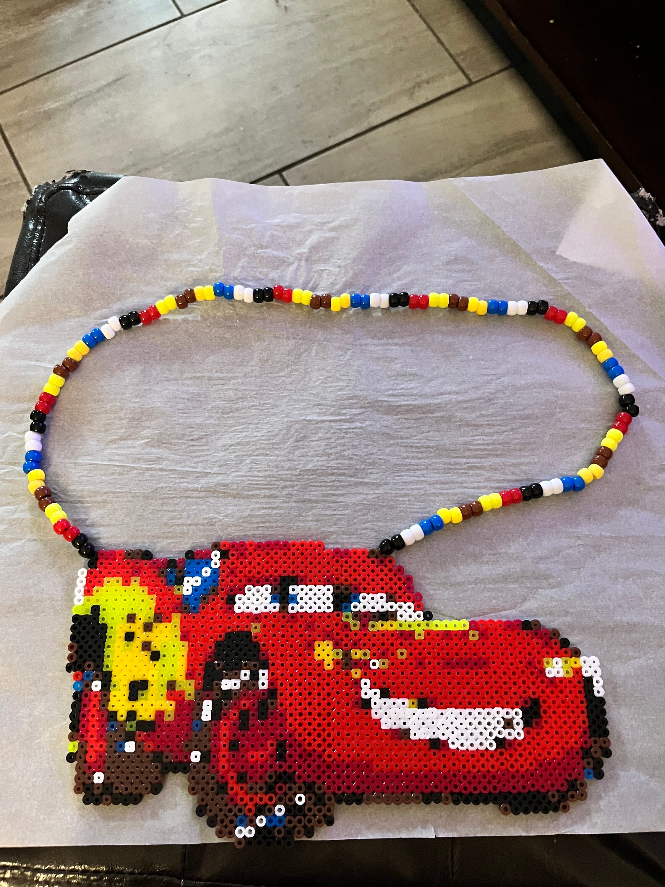 Kandi Fuse Bead Lightning Mcqueen Perler - Etsy