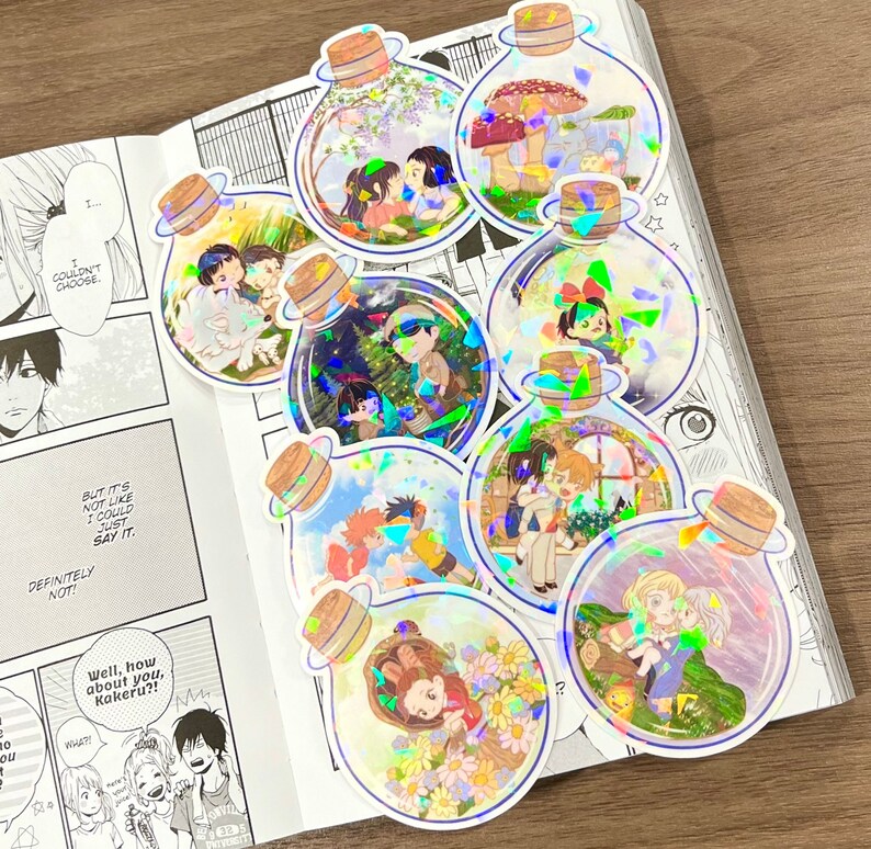 SG Anime Holo Stickers, Kawaii Sticker, Cute, Handmade - Etsy