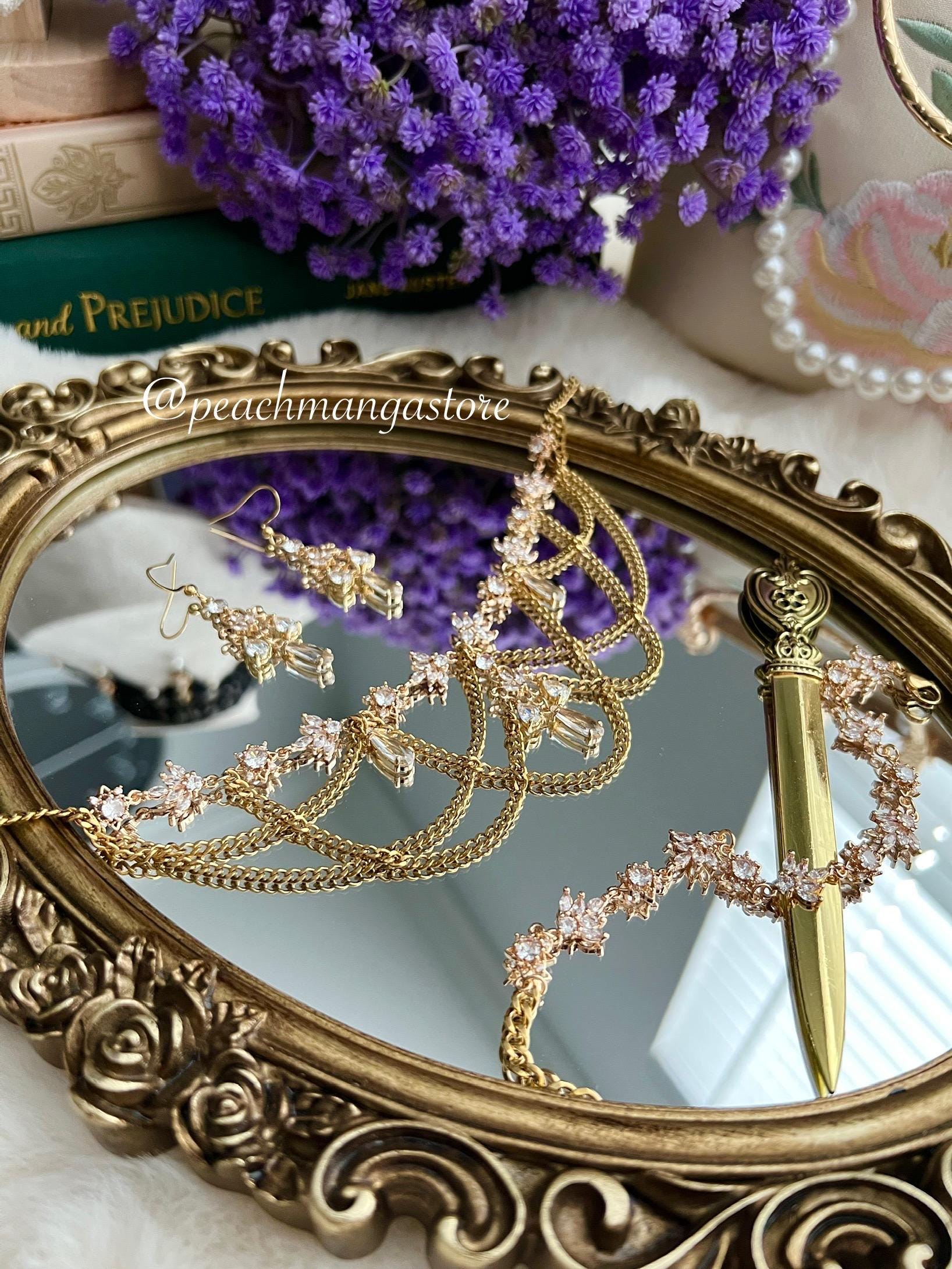 Fairycore Jewelry Set: Princess Necklace, Renaissance Faire, Regency ...