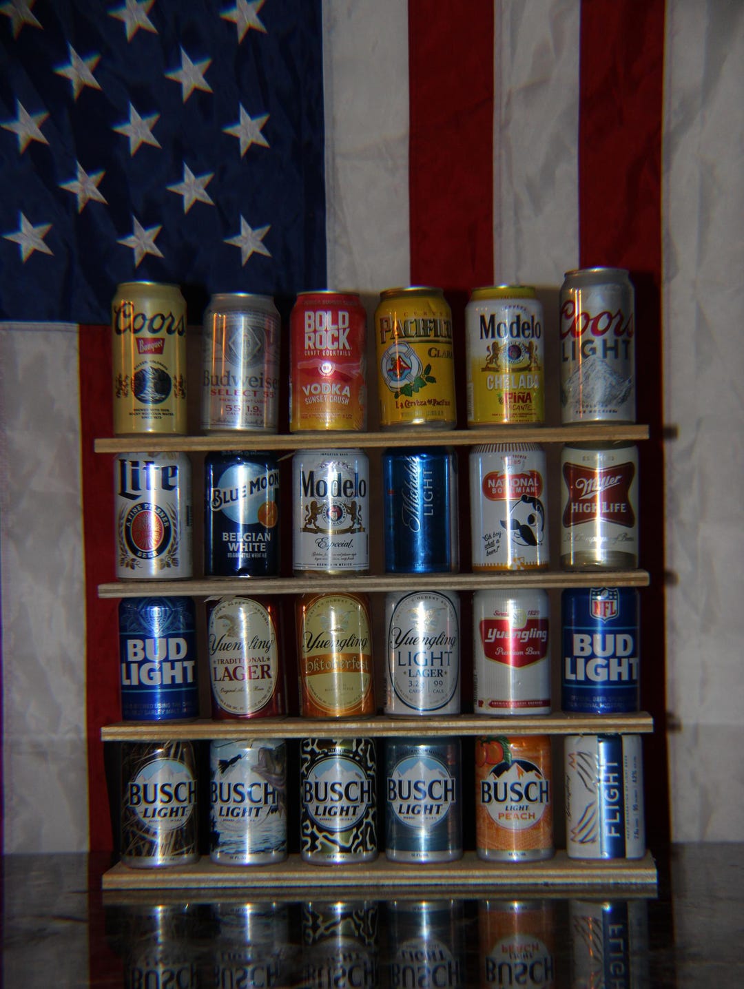 Wooden Beer/soda Can Display Boards. Collectible Cans. Stackable Units ...
