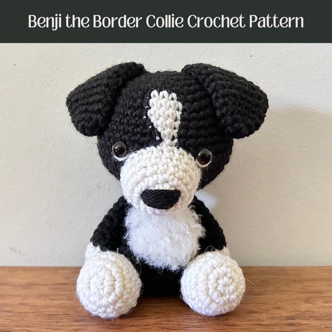 PATTERN: Benji the Border Collie Crochet Pattern - Pdf Crochet Pattern ...