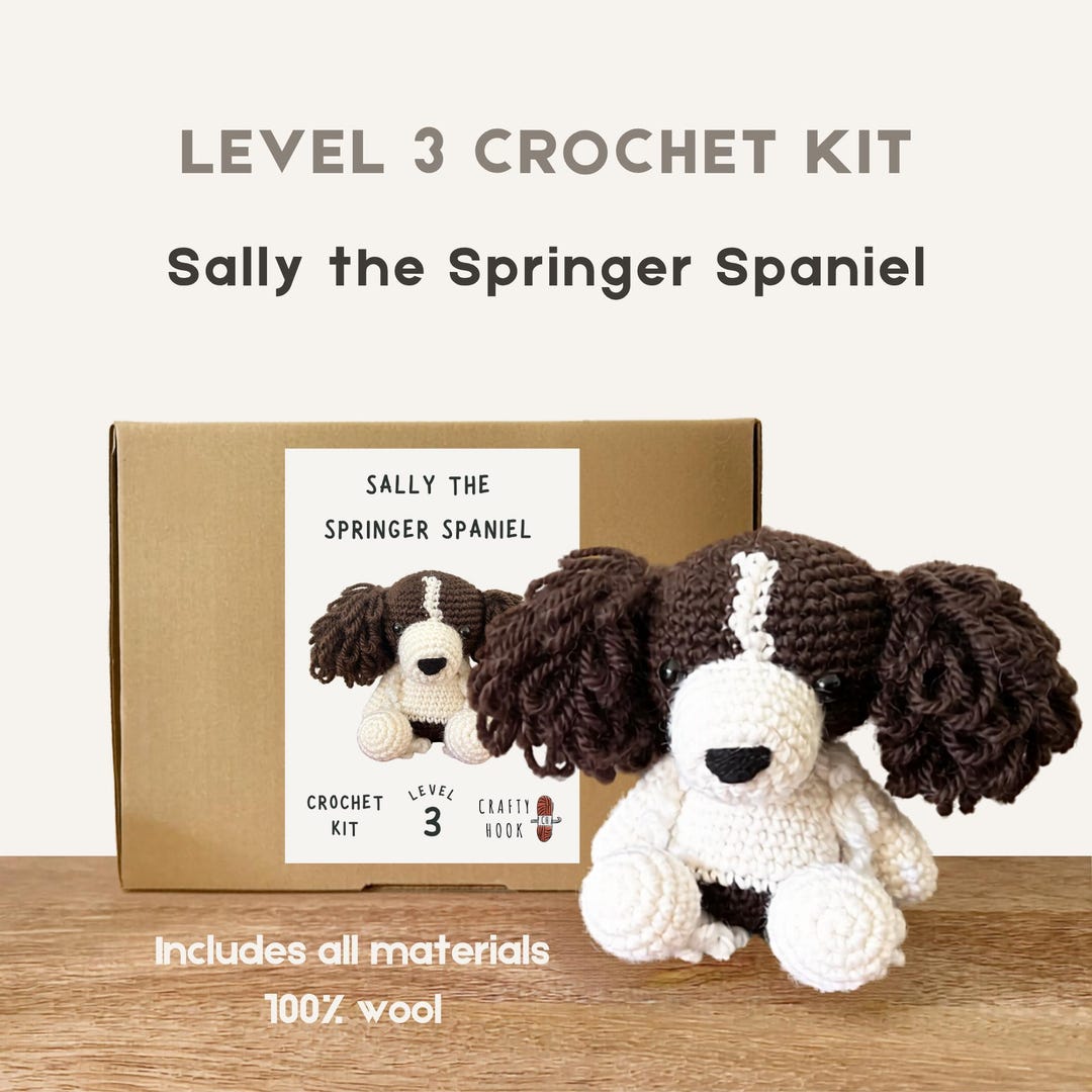 Sally the Springer Spaniel 100% Wool Crochet Kit - Amigurumi Animal/diy ...