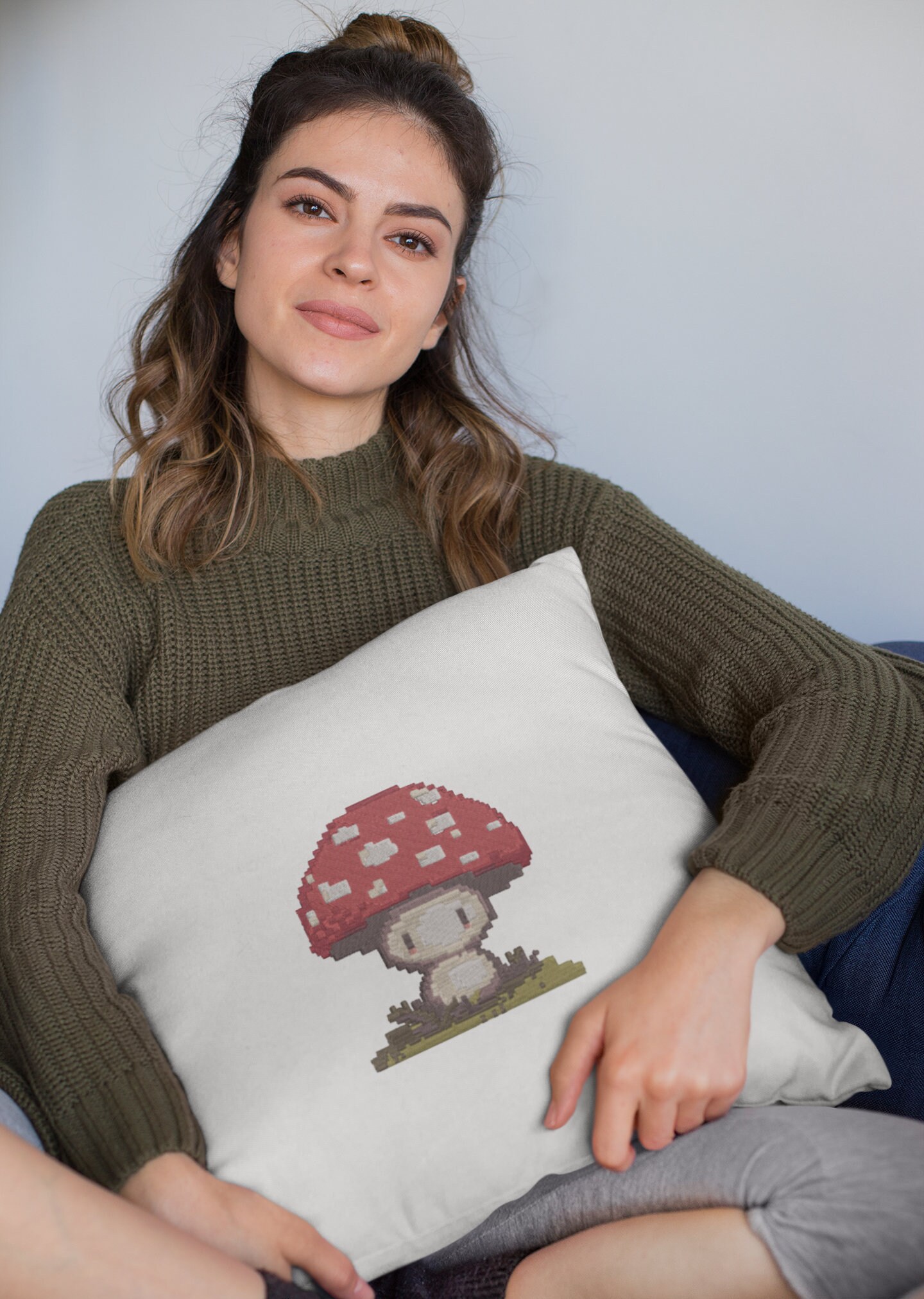 Mushroom 8 Bit Machine Embroidery Design, Cute Mushroom, Videogame ...