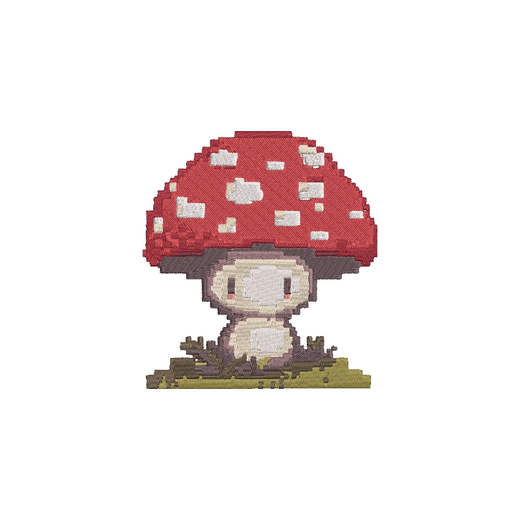 Mushroom 8 Bit Machine Embroidery Design, Cute Mushroom, Videogame ...