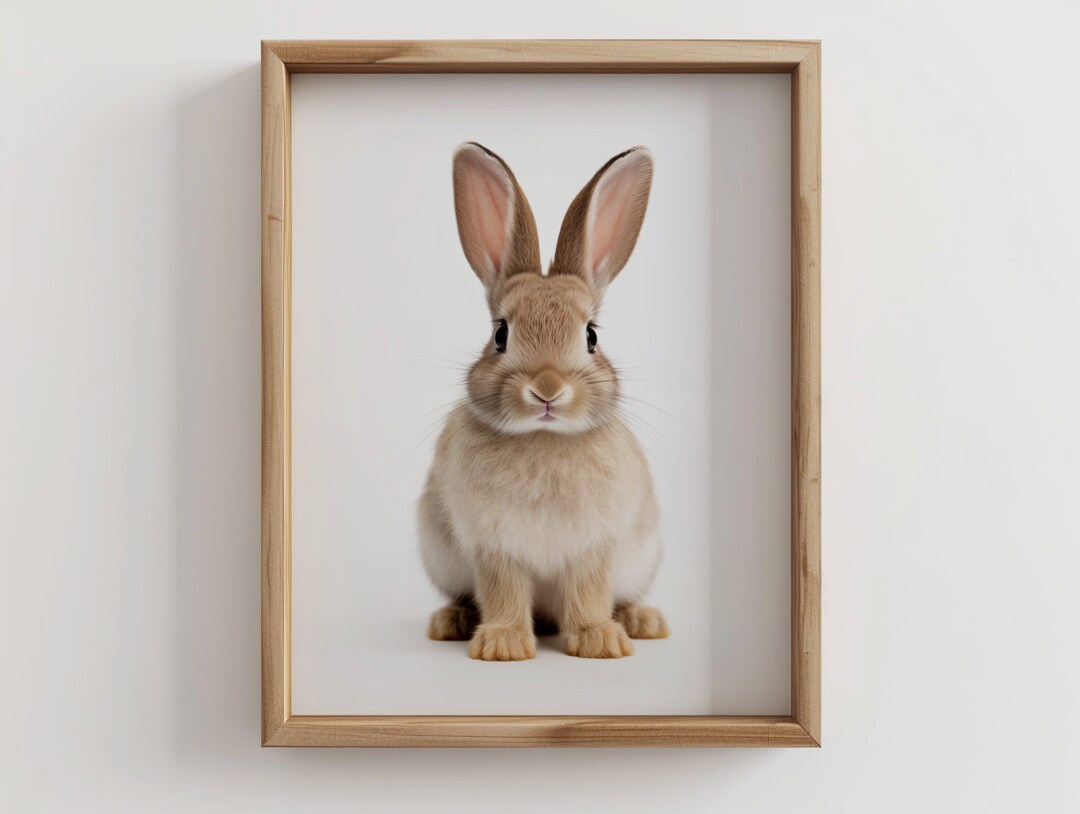 Bunny Rabbit Wall Art Print | Woodland Animal Nursery Decor - Printable ...