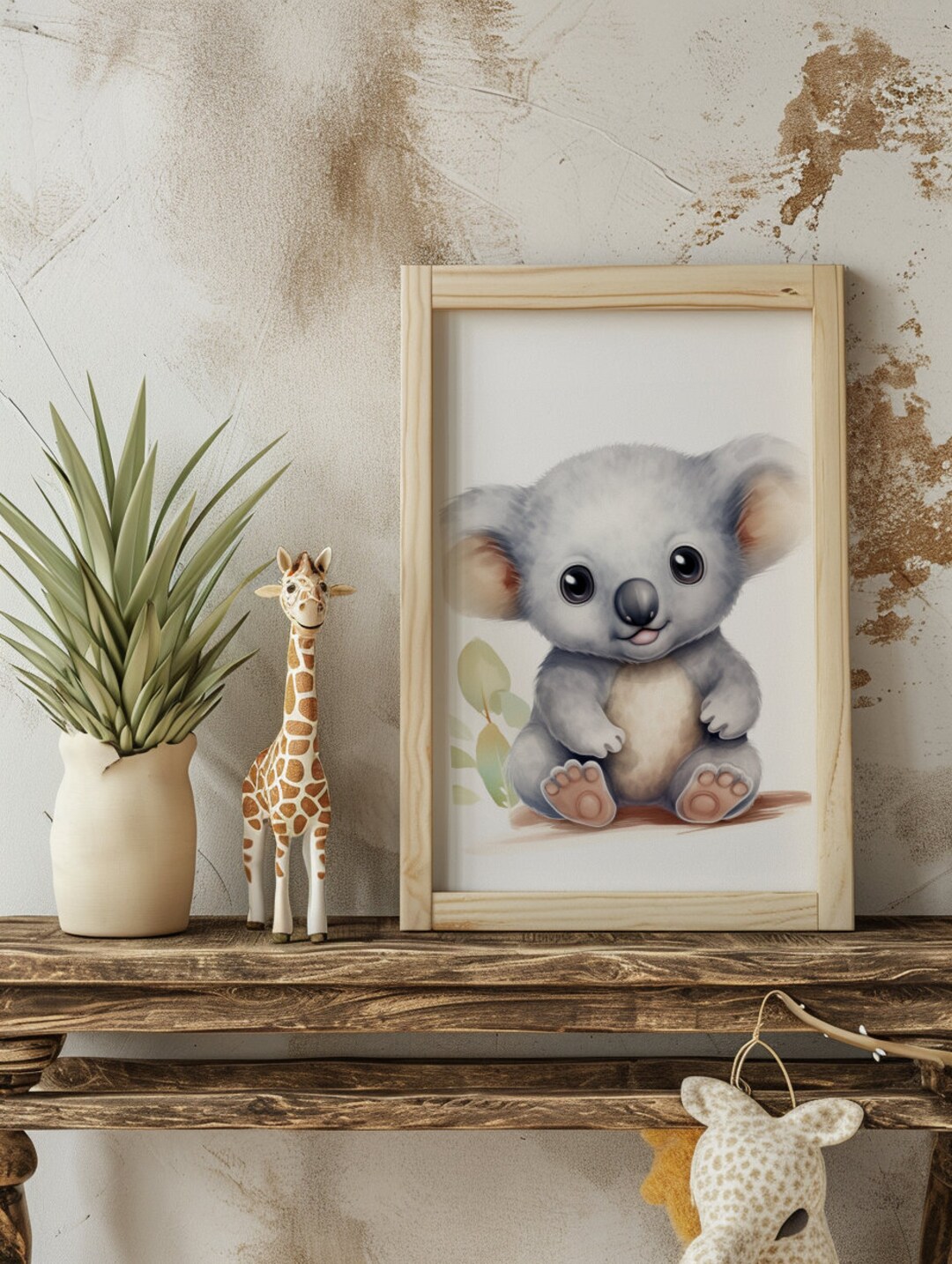 Koala Wall Art Print | Woodland Animal Nursery Decor - Printable ...