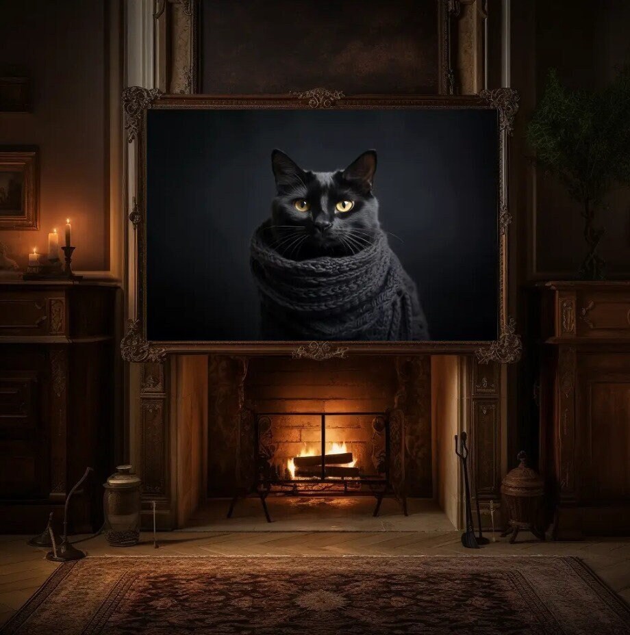 Black Cat, Cat, Digital Art, Digital Cat, Cats, Furry Cat, Elegant Cat ...