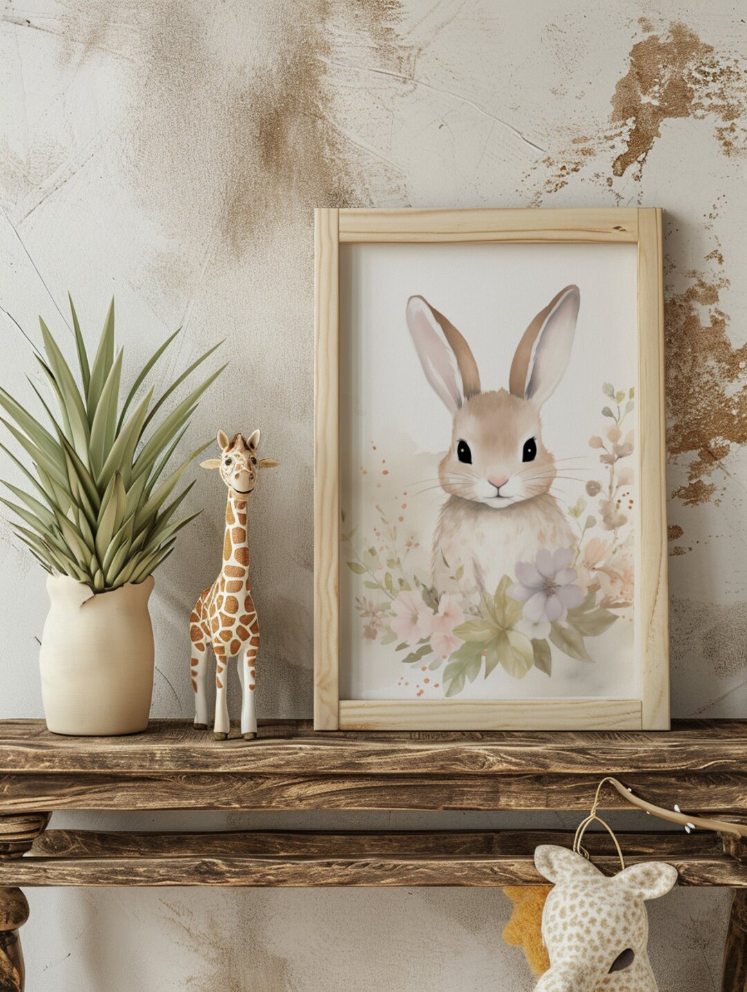Bunny Rabbit Wall Art Print Woodland Animal Nursery Decor Printable ...