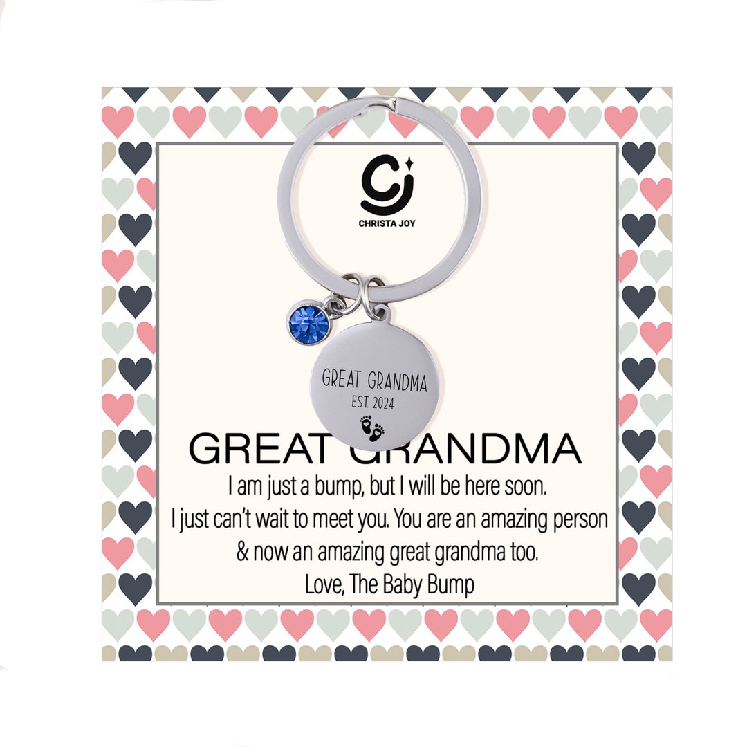 New Great Grandma Keychain,pregnancy Announcement Great Grandma,future ...