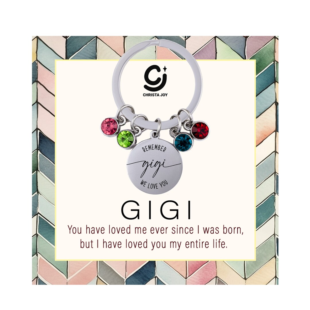 Gigi Keychain, Gigi Gifts, Grandma Keychain, Gigi Key Chain, Birthstone ...
