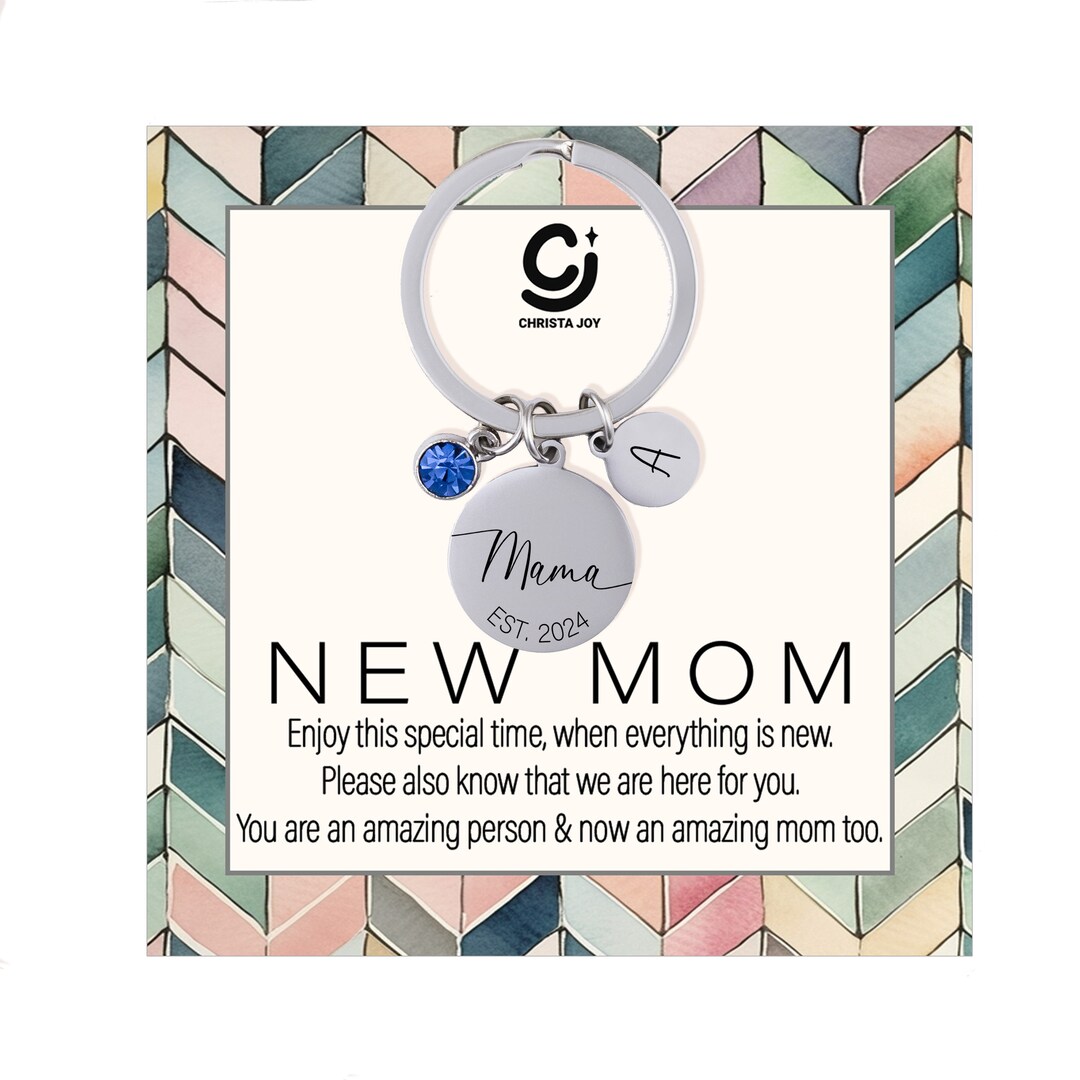 New Mom Keychain, New Mom Gift, First Time Mom Gift, Birthstone ...
