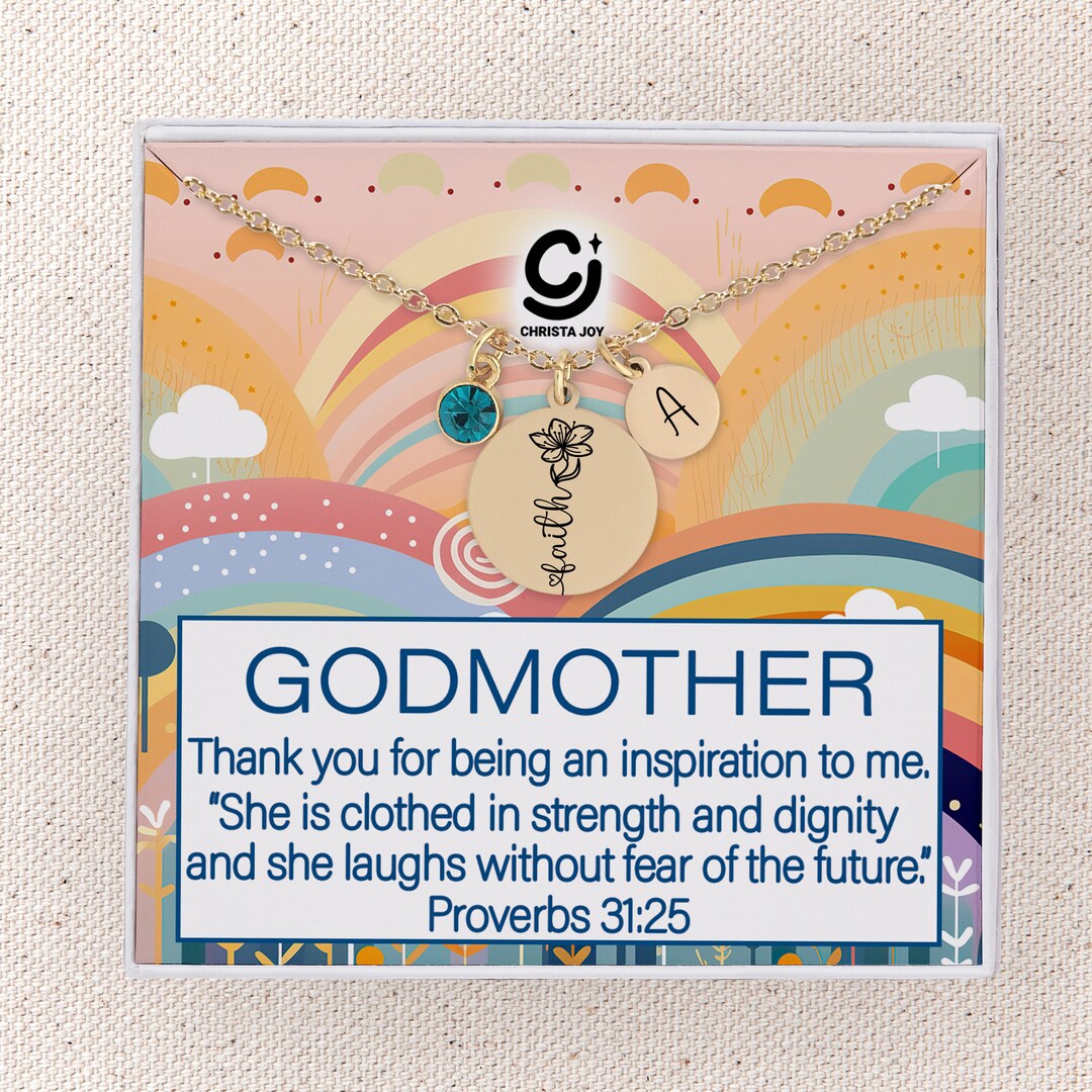 Godmother Necklace, Godmother Gift From Goddaughter, Bible Verse ...