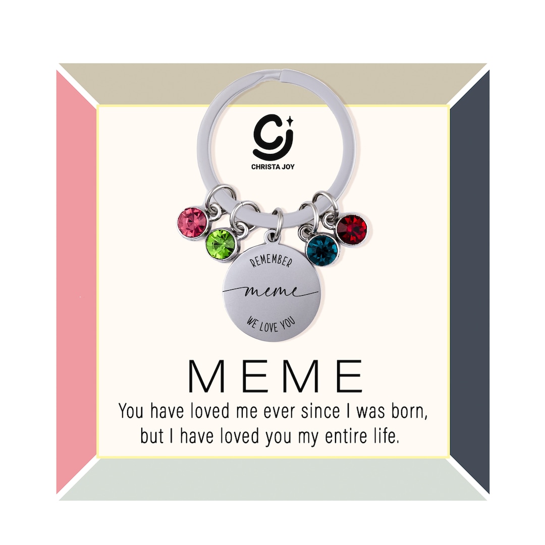 Meme Keychain, Meme Gifts, Grandma Keychain, Meme Key Chain, Birthstone ...