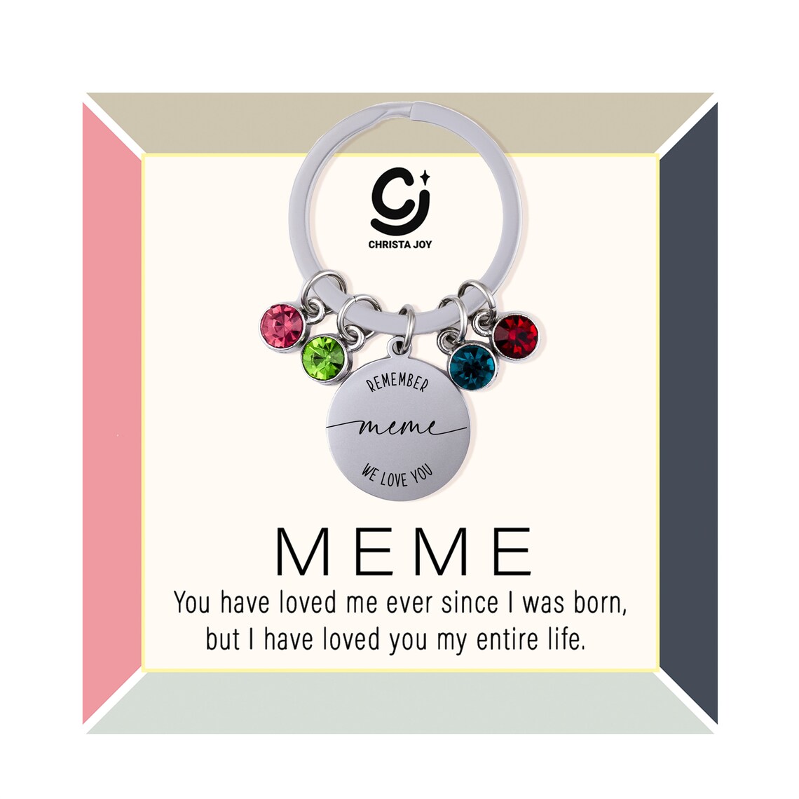 Meme Keychain, Meme Gifts, Grandma Keychain, Meme Key Chain, Birthstone ...