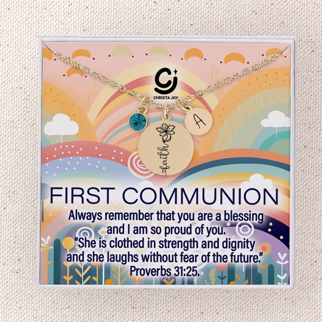First Communion Necklace, First Communion Gifts for Girls, Goddaughter ...