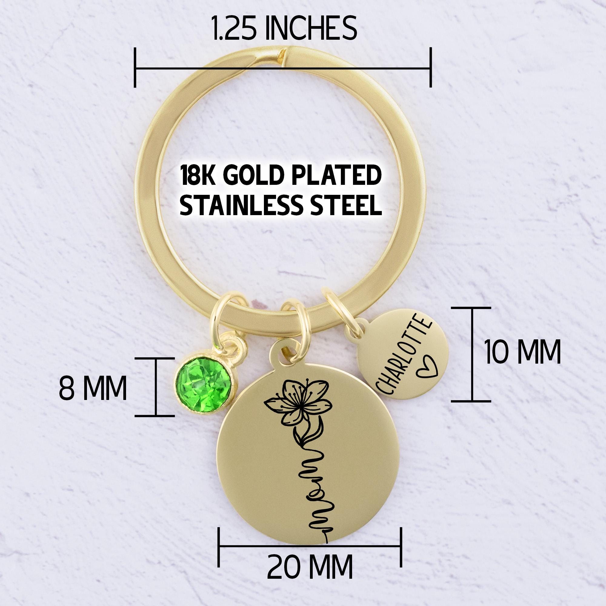 Mom Keychain With Kids Names,family Keychain, Custom Birthstone ...