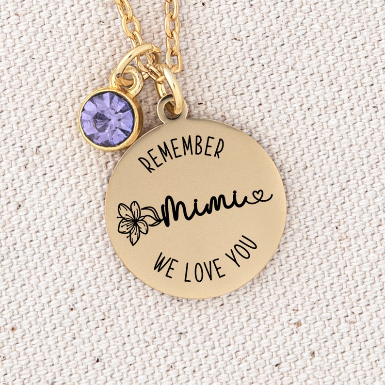 Mimi Necklace, Mimi Gifts, Grandma Necklace Birthstone, Family ...