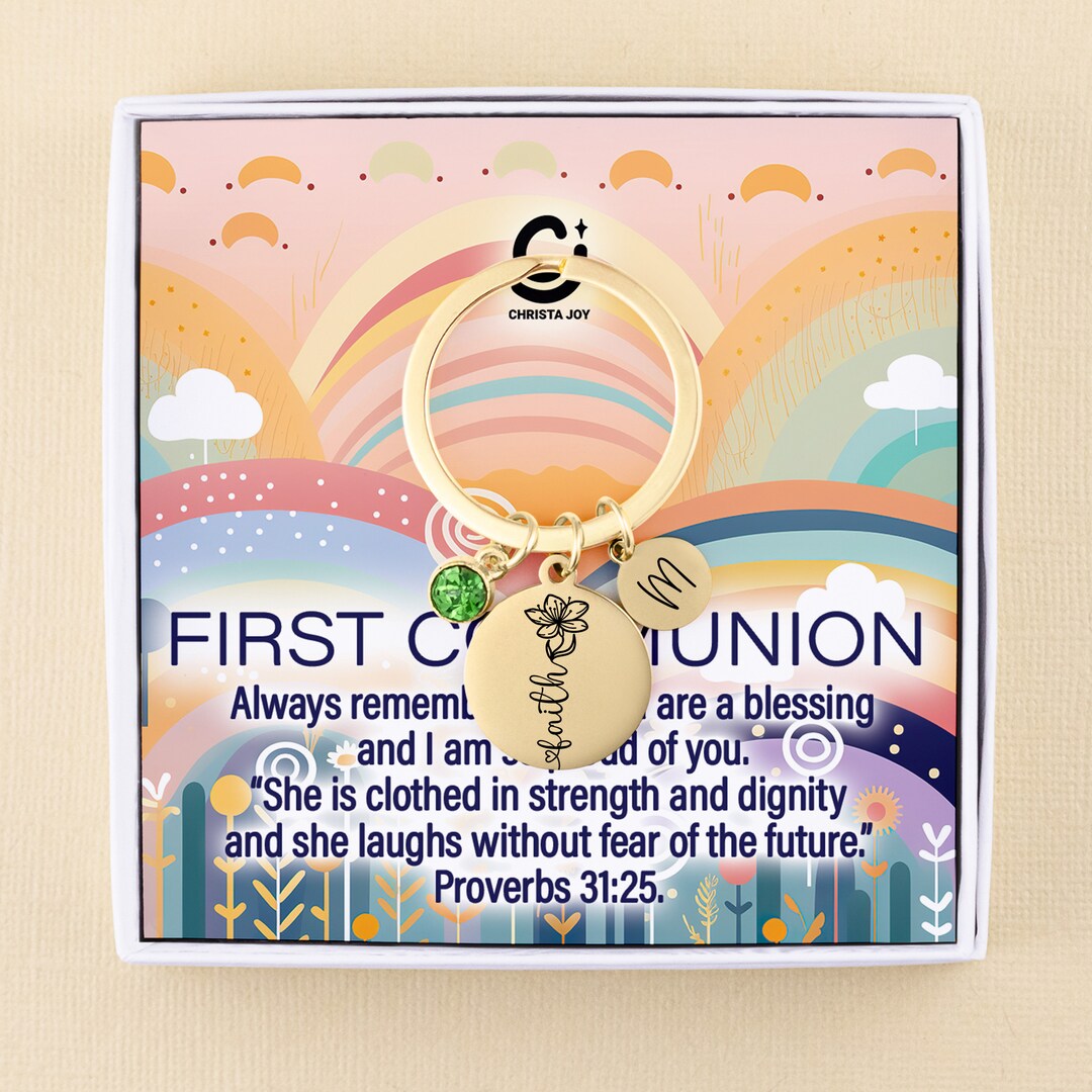 First Communion Keychain, First Communion Gifts for Girls, Holy ...