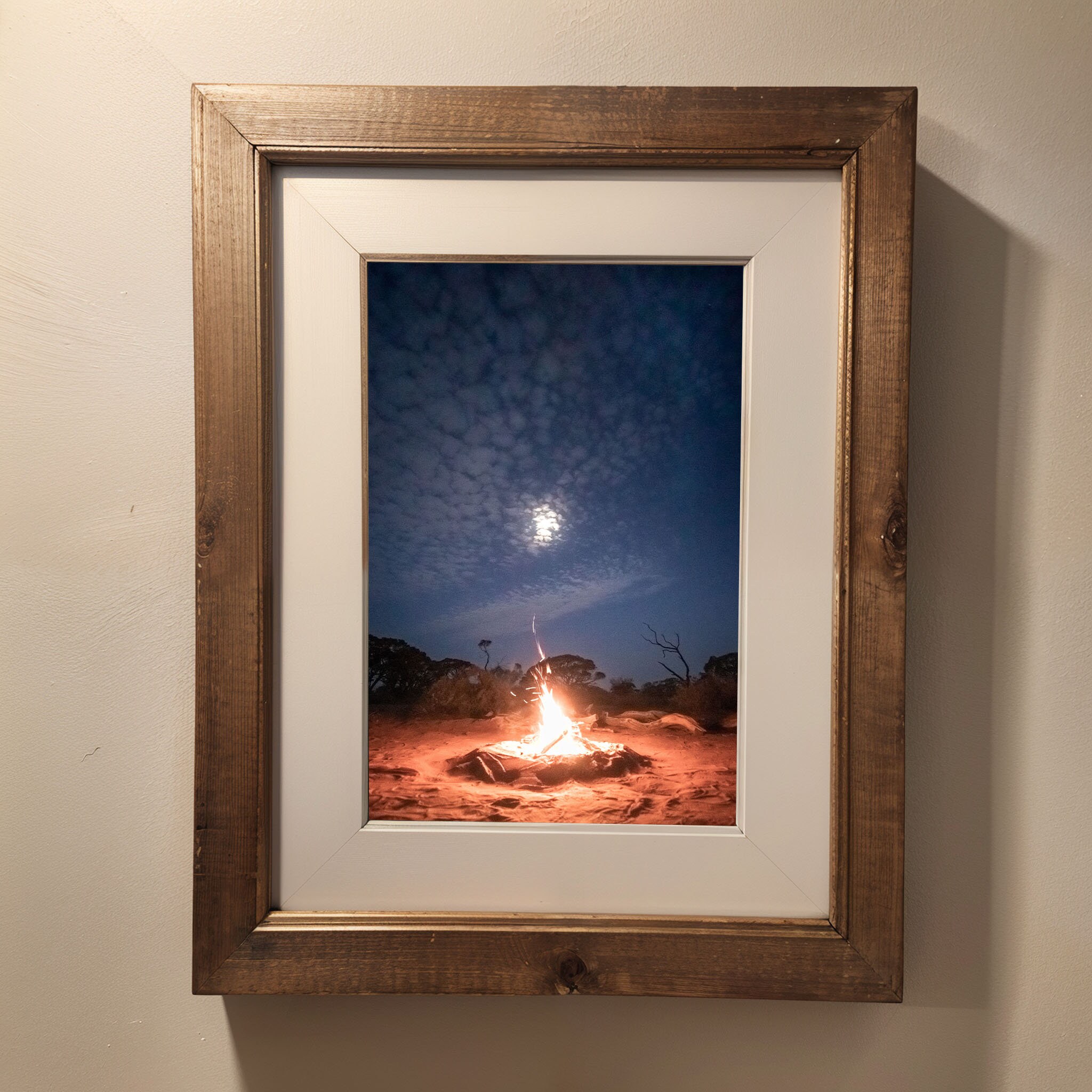 Campfire in Moonlight Photo, Digital Print of a Campfire Under the ...